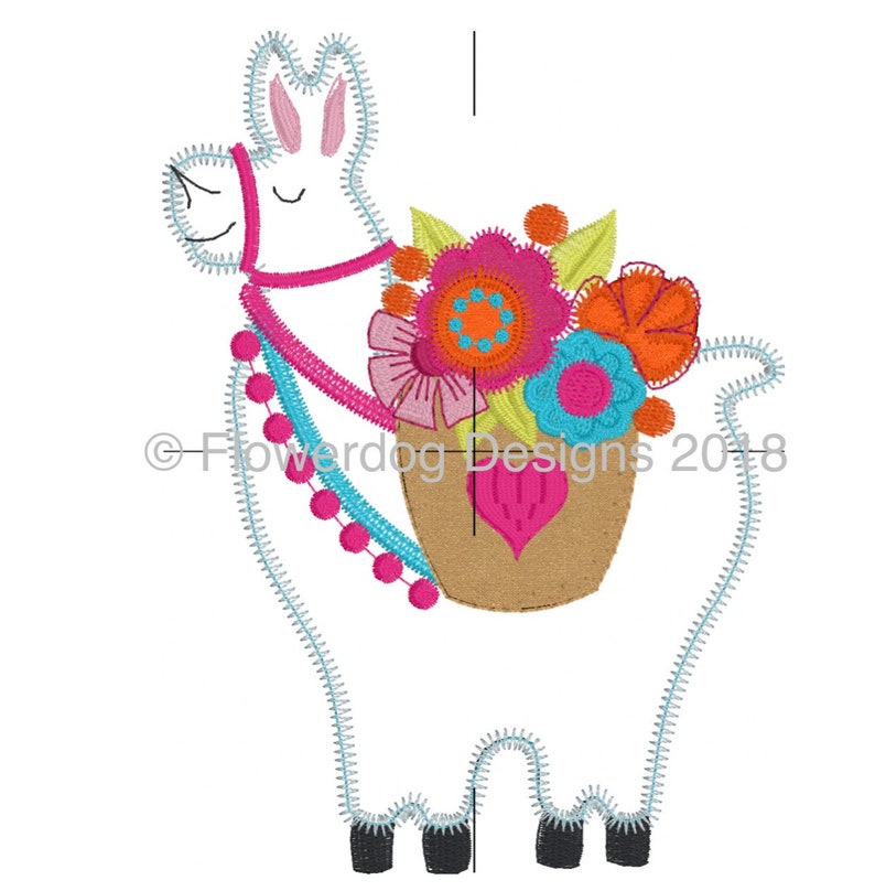 Llama Digital Machine Embroidery Design | Flowerdog Designs - Etsy