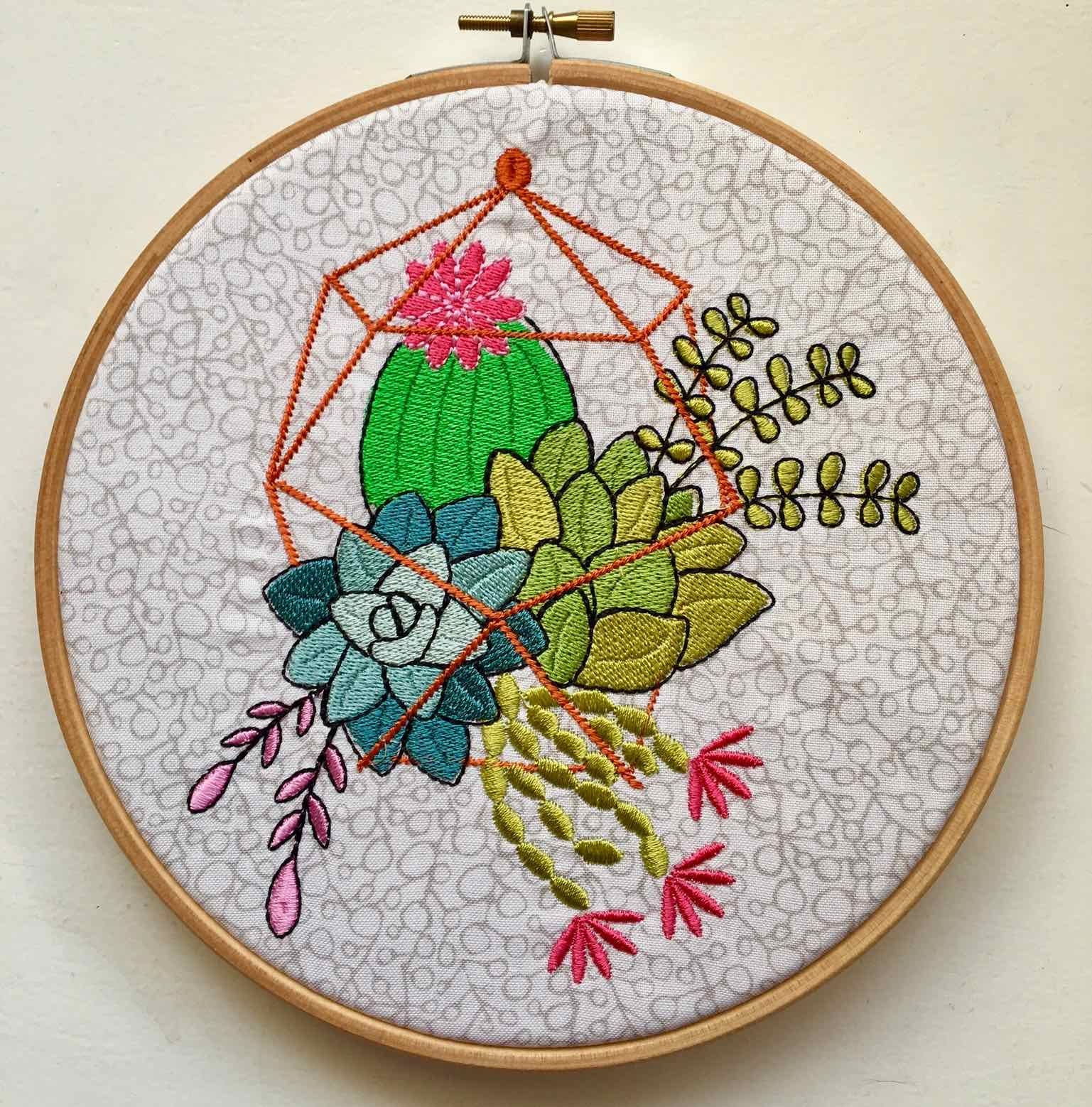 Succulent Terrarium Machine Embroidery Design Instant Download - Etsy UK