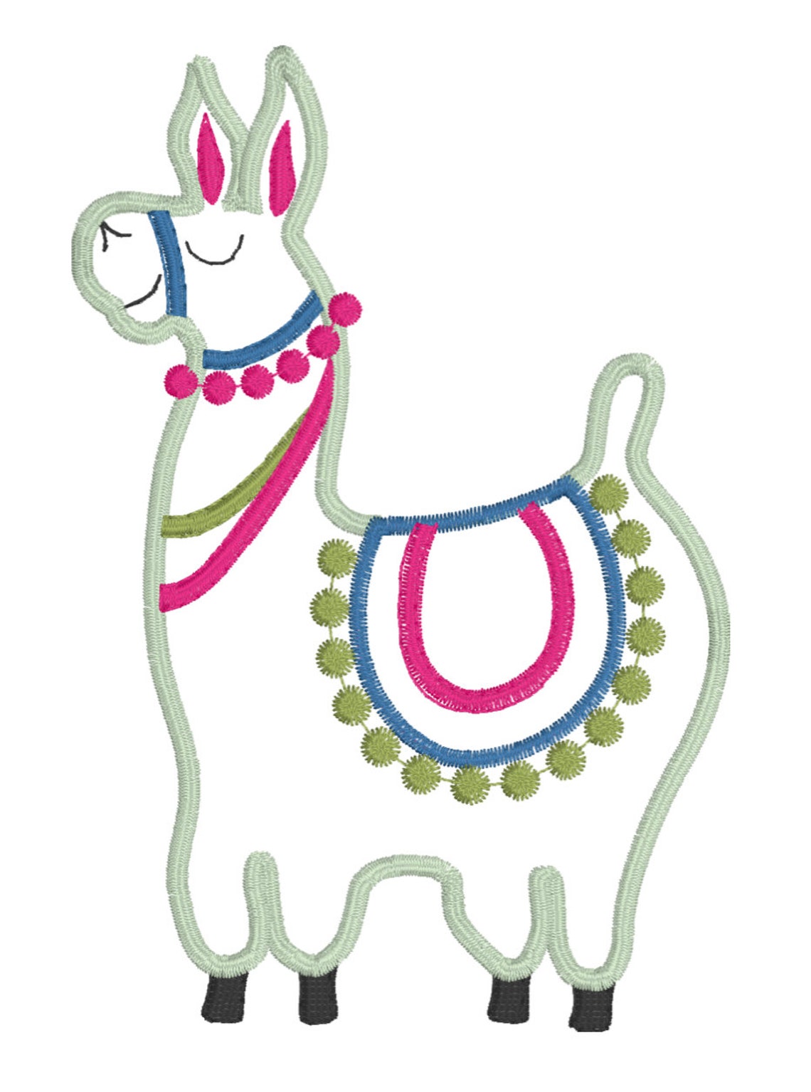 Llama Digital Machine Applique Design 4x4 3x5 4x6 5x7 | Etsy