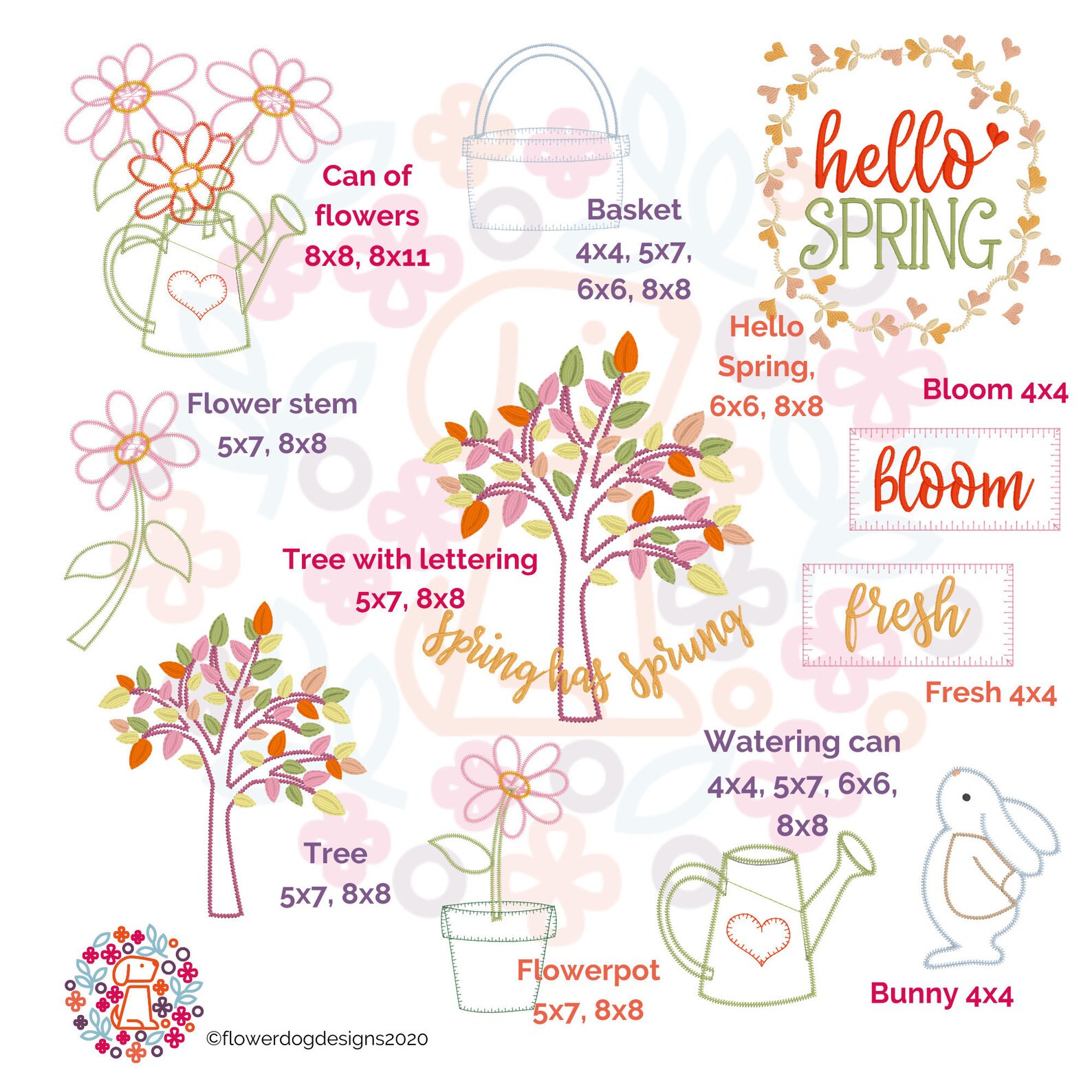 Hello Spring Collection Over 20 Machine Embroidery Applique | Etsy