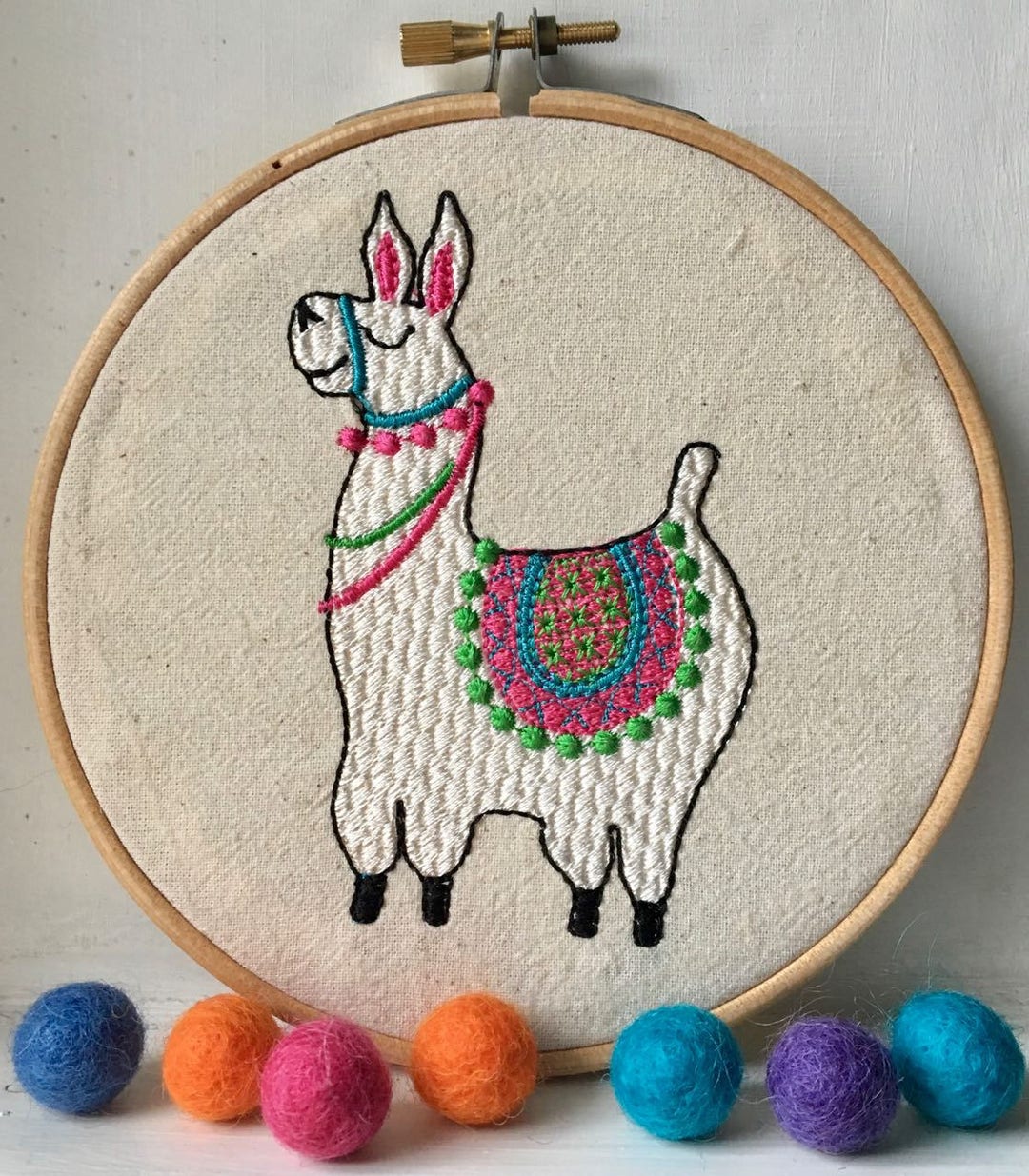 Llama Digital Machine Embroidery Design | Flowerdog Designs - Etsy