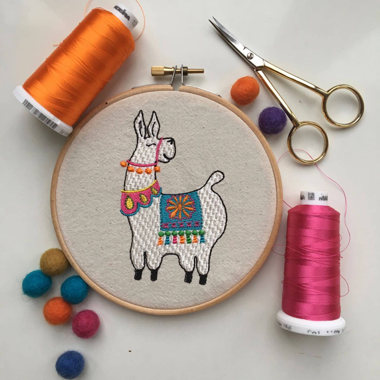 Llama Digital Machine Embroidery Design 4x4 3x5 5x7 | Flowerdog Designs ...