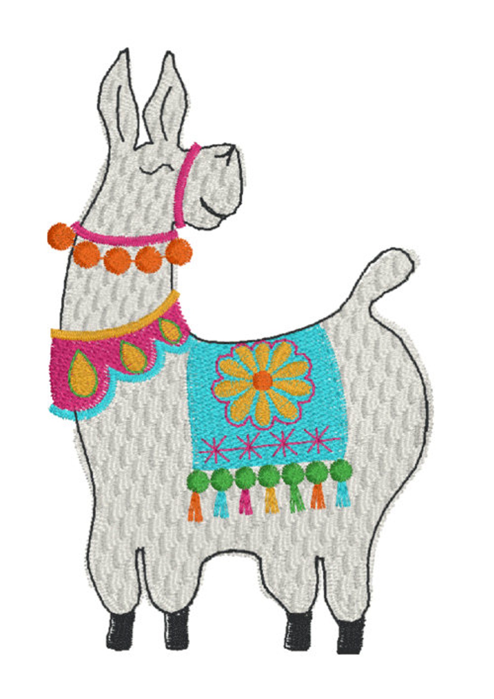 Llama Digital Machine Embroidery Design 4x4 3x5 5x7 | Flowerdog Designs ...