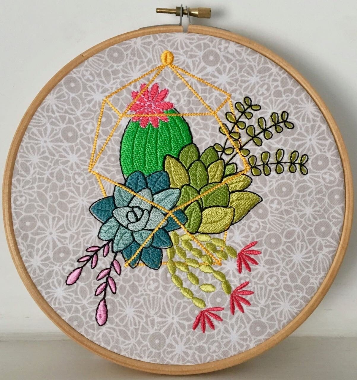 Succulent Terrarium Machine Embroidery Design Instant Download - Etsy UK