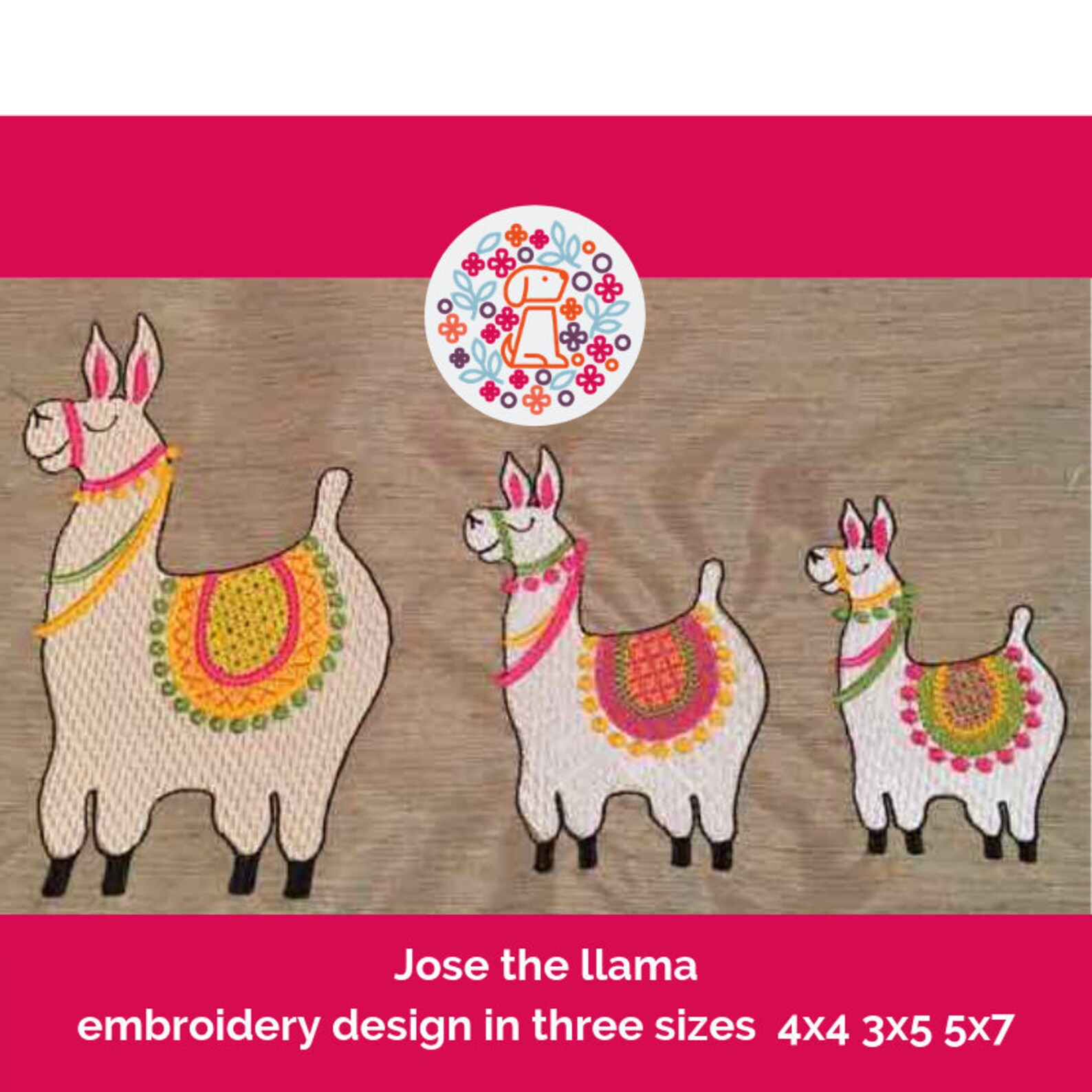 Llama Machine Embroidery Design Multi Size 4x4 3x5 5x7 - Etsy UK