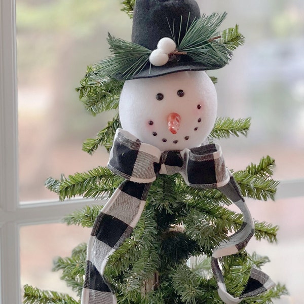Snowman Head Tree Topper - Etsy