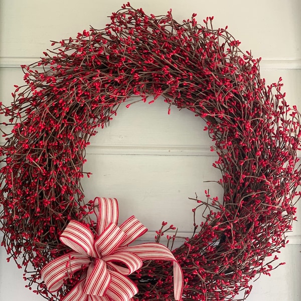 Red Berry Wreath - Etsy