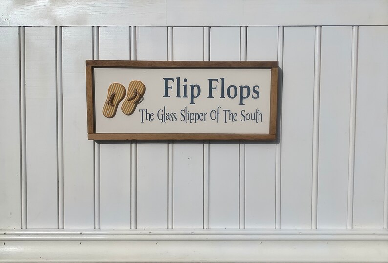 Flip Flop Signs. Coastal Decor. Glass Slipper of the South | Etsy