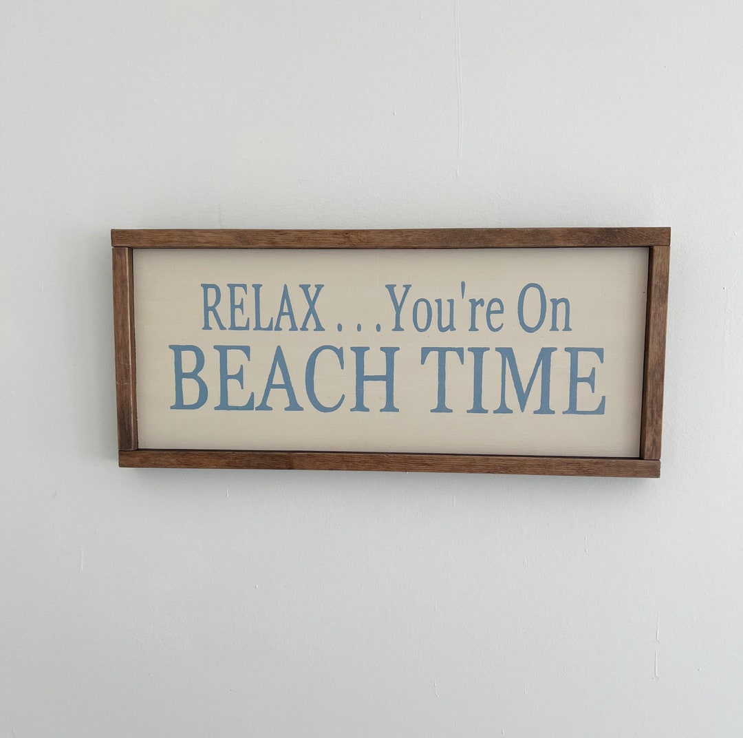 Beach Time Wood Sign: Coastal Cottage Wall Decor (16x7.25x1) - Etsy