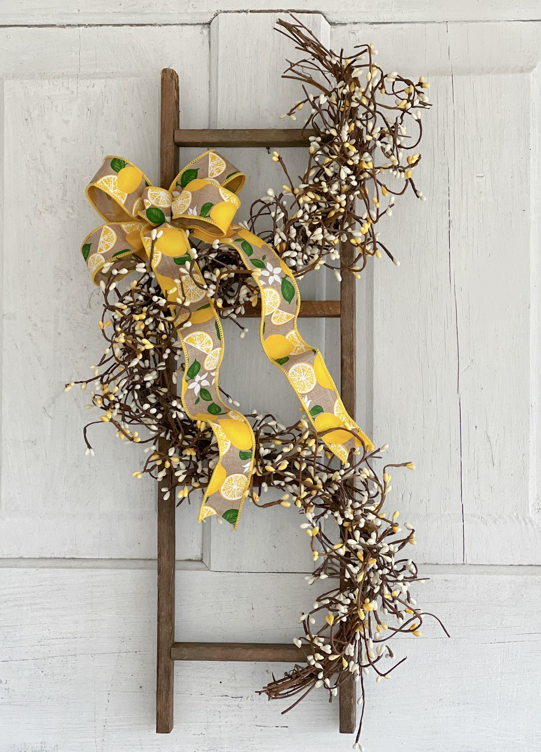 Lemon Ladder Decor, Lemon Kitchen Decor, Front Porch Decor, Gift Idea ...