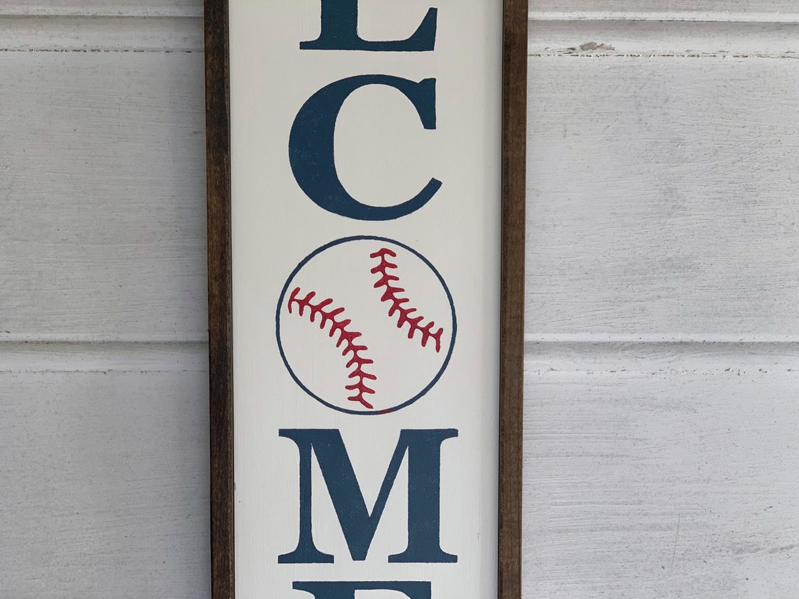 Baseball Welcome Sign-baseball Welcome Porch - Etsy