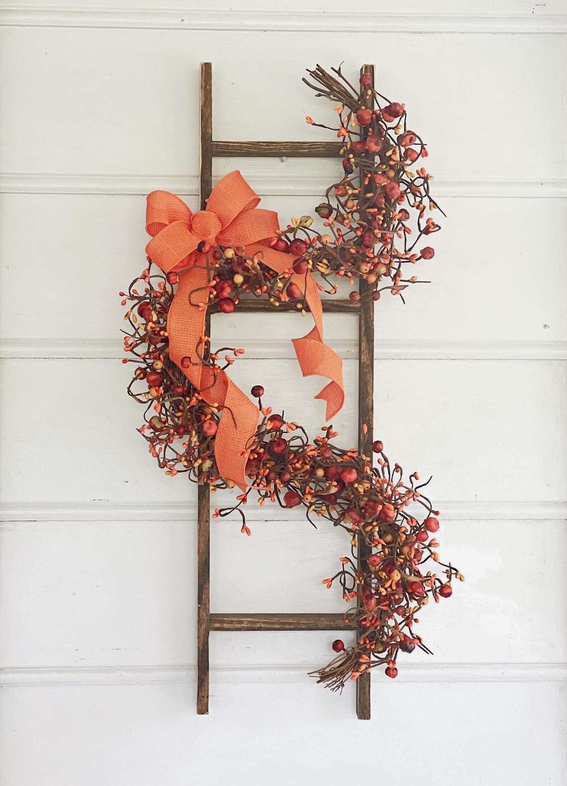 Rustic Fall Pumpkin Ladder: Country Autumn Door/wall Decor - Etsy