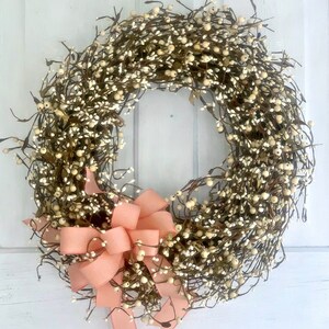 Berry Wreath Cream, Farmhouse Berry Wreaths, Ivory and Cream Berry ...