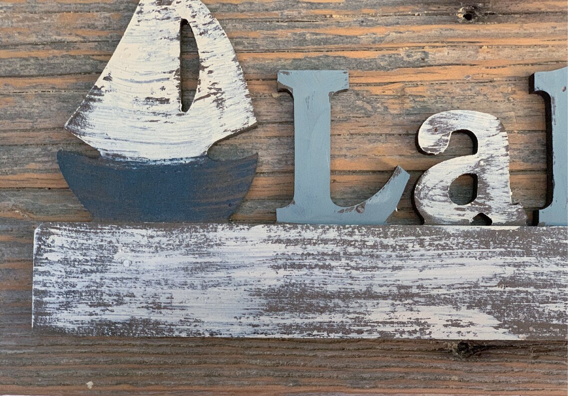 Rustic Lake Sign Lake House Sign Refurbished Lake Sign for | Etsy