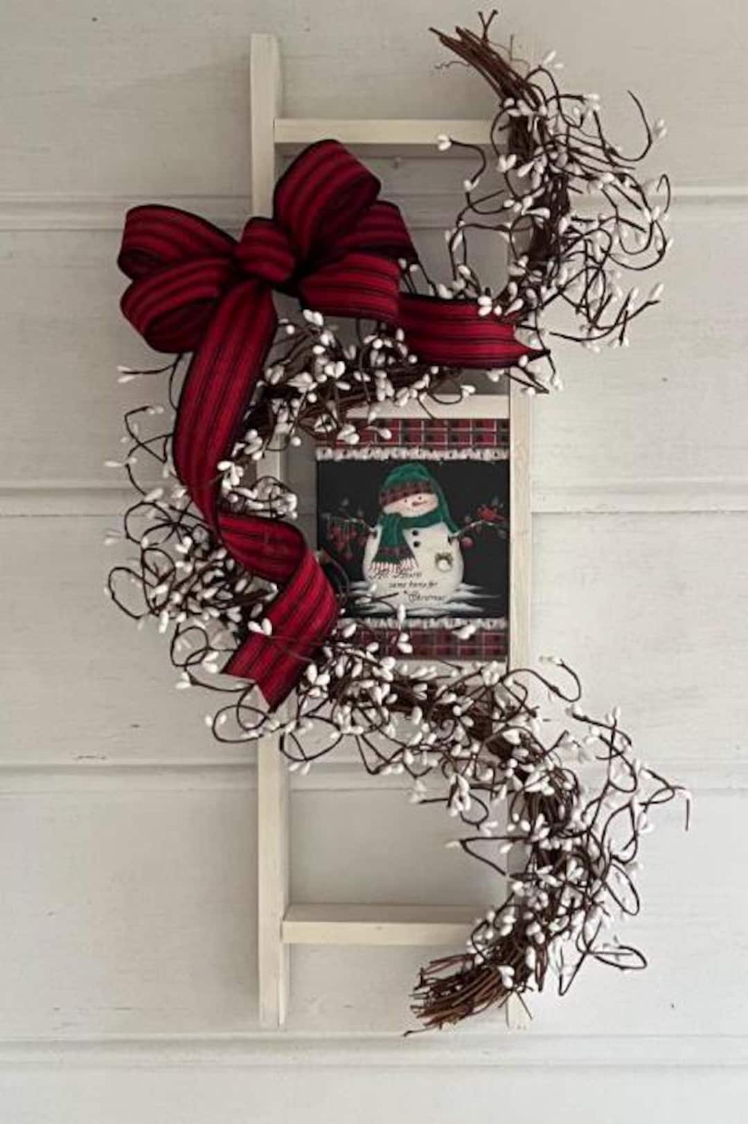 Christmas Decorative Ladder, Snowman Decor, Christmas Decoration for ...