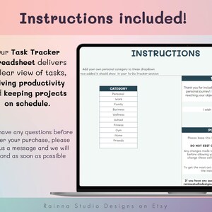To Do List Template ,time Management & Task Tracker Spreadsheet for ...