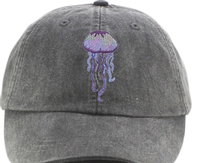 Jellyfish Embroidered Hat, Baseball Cap, Cap, Dad Hat, Mom Cap, Fishing ...