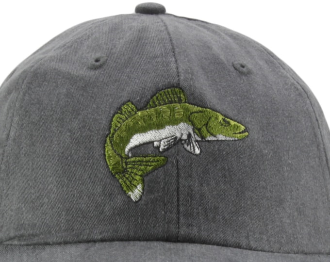 WALLEYE FISH HAT One Embroidered Men Women Wildlife Baseball Cap Price ...