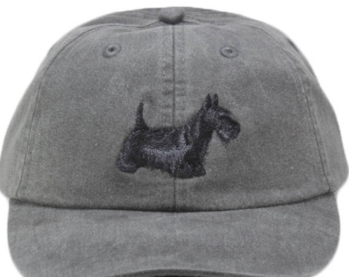 Scottie Embroidered Hat, Baseball Cap, Dog Lover Gift, Pet Mom Cap, Dad ...