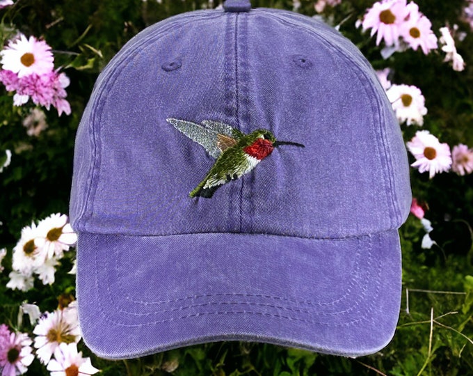 Broad Tailed Hummingbird Embroidered Baseball Cap, Low Profile Dad Hat ...