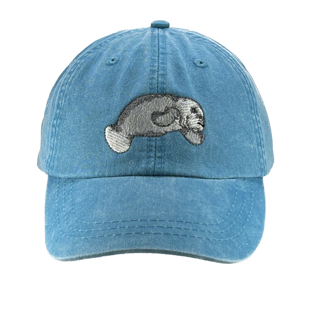Manatee Embroidered Baseball Cap, Ocean Sea Cow Gift, Unisex Low ...