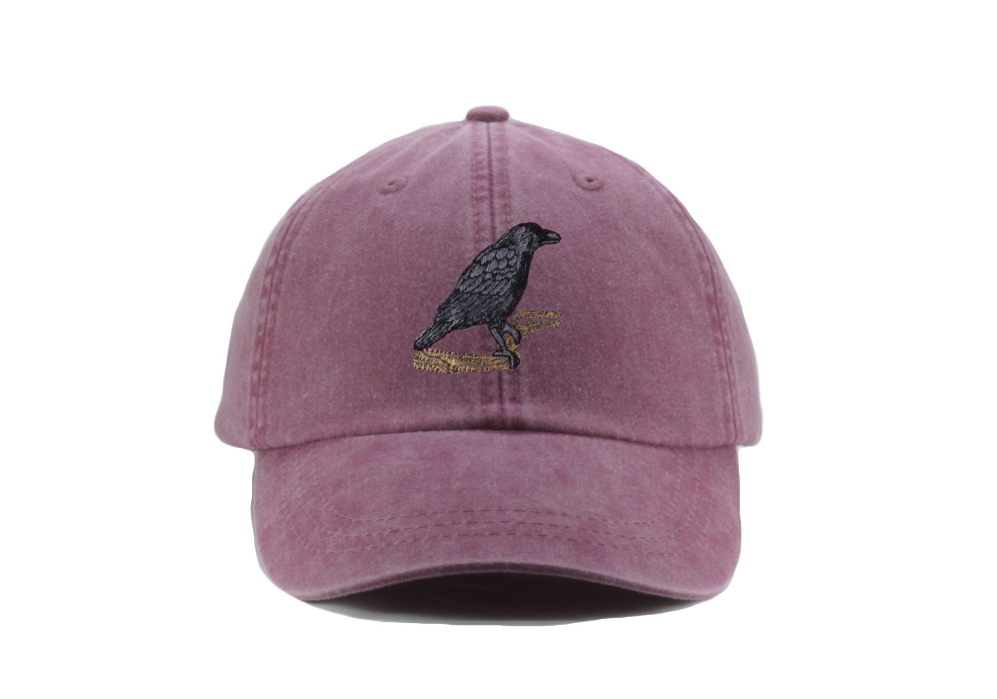 Crow embroidered hat baseball cap black crow dad hat mom | Etsy