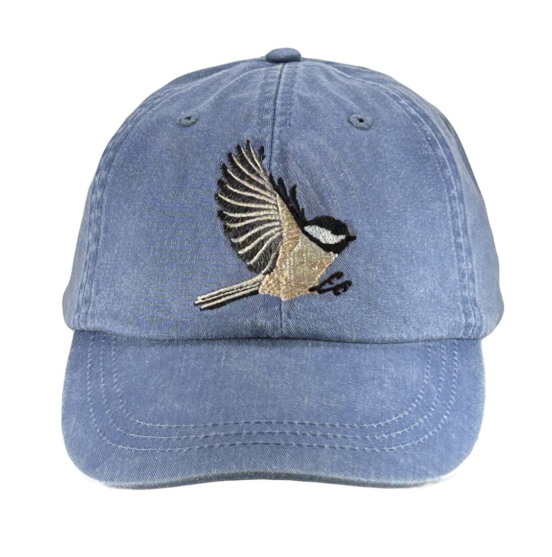 Black Capped Chickadee Embroidered Baseball Cap, Low Profile Dad Hat ...