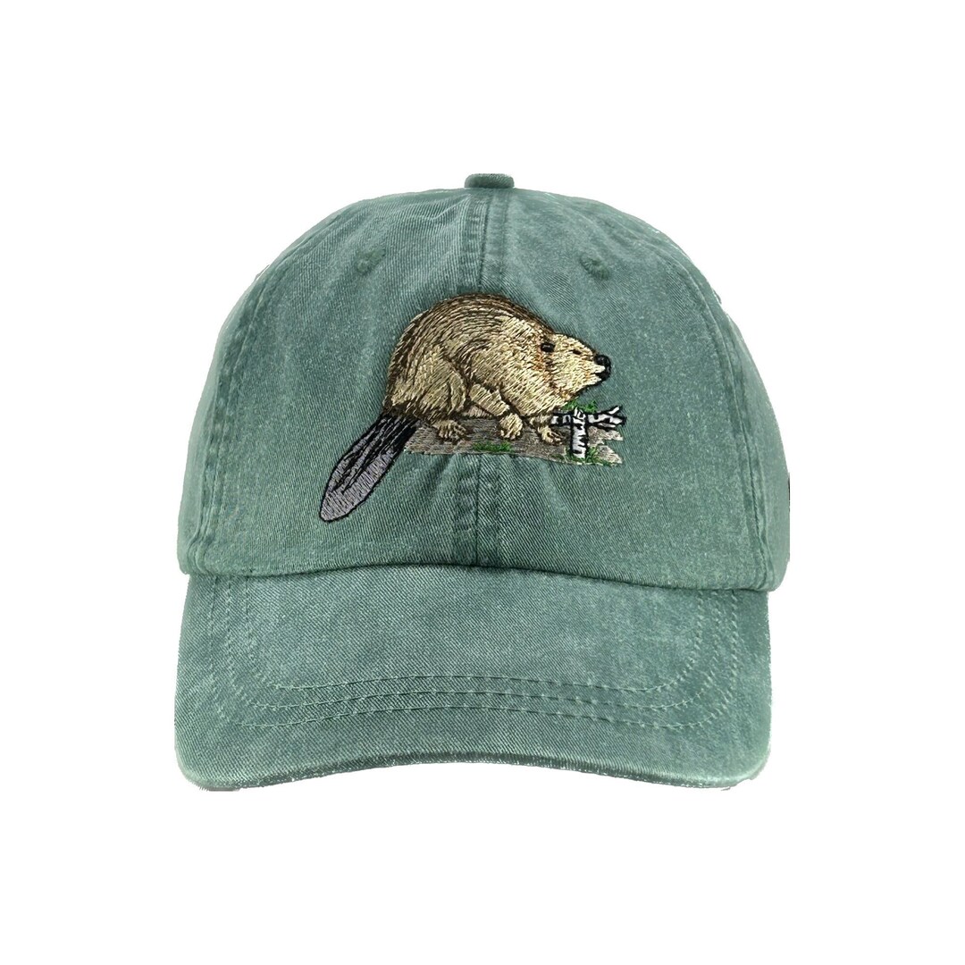 Beaver Embroidered Low Profile Dad Hat, Unstructured Baseball Cap ...