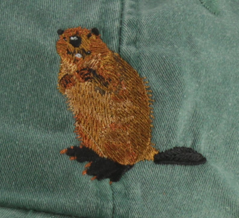 Beaver Embroidered Low Profile Dad Hat, Unstructured Baseball Cap ...