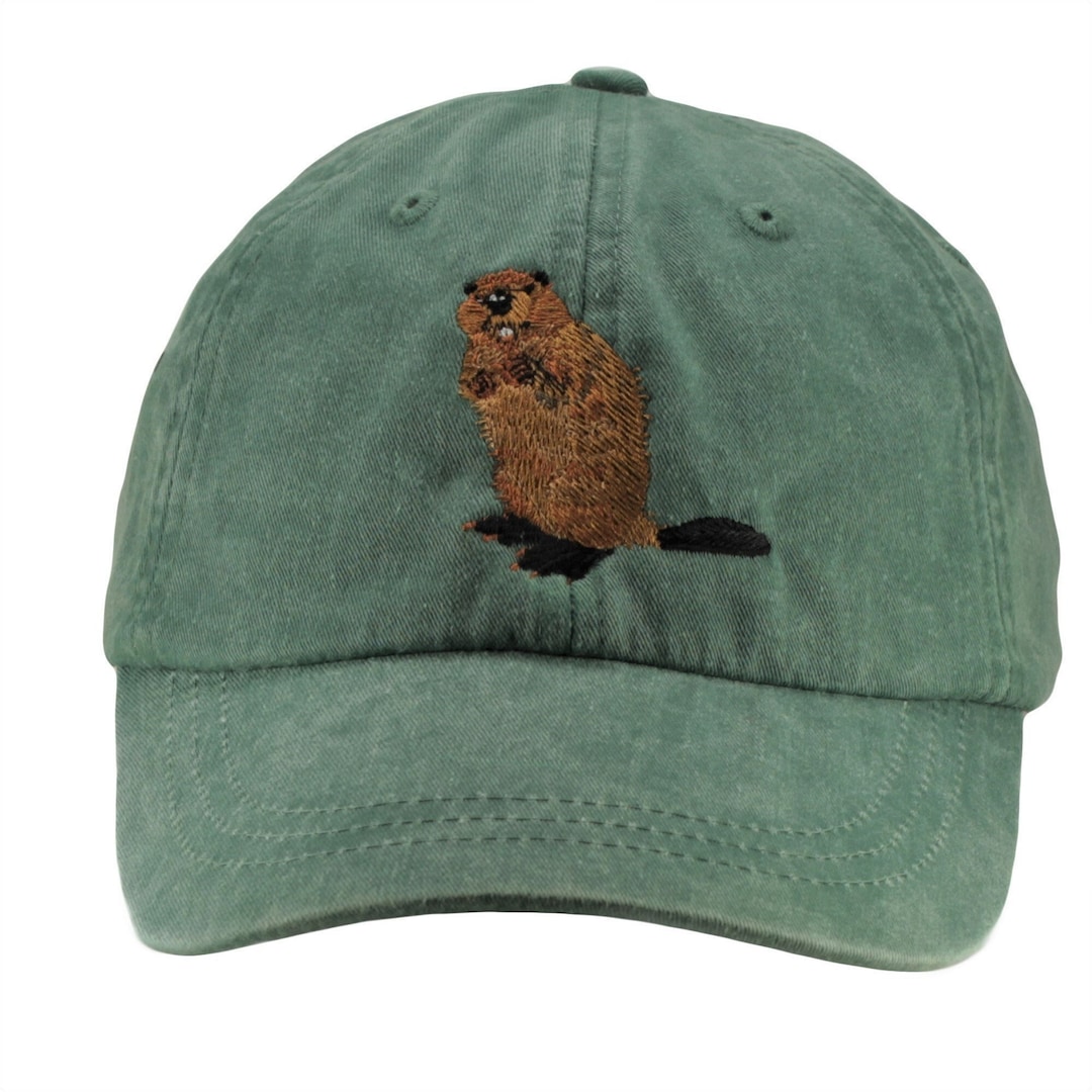 Beaver Embroidered Low Profile Dad Hat, Unstructured Baseball Cap ...