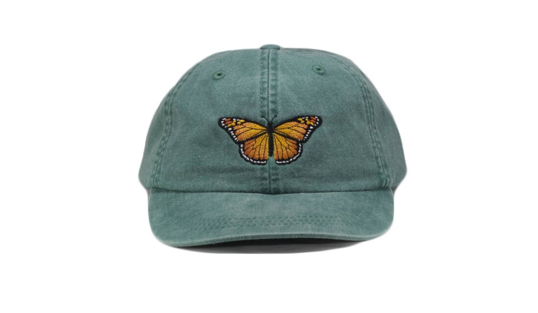 Monarch Butterfly embroidered hat baseball cap sun cap