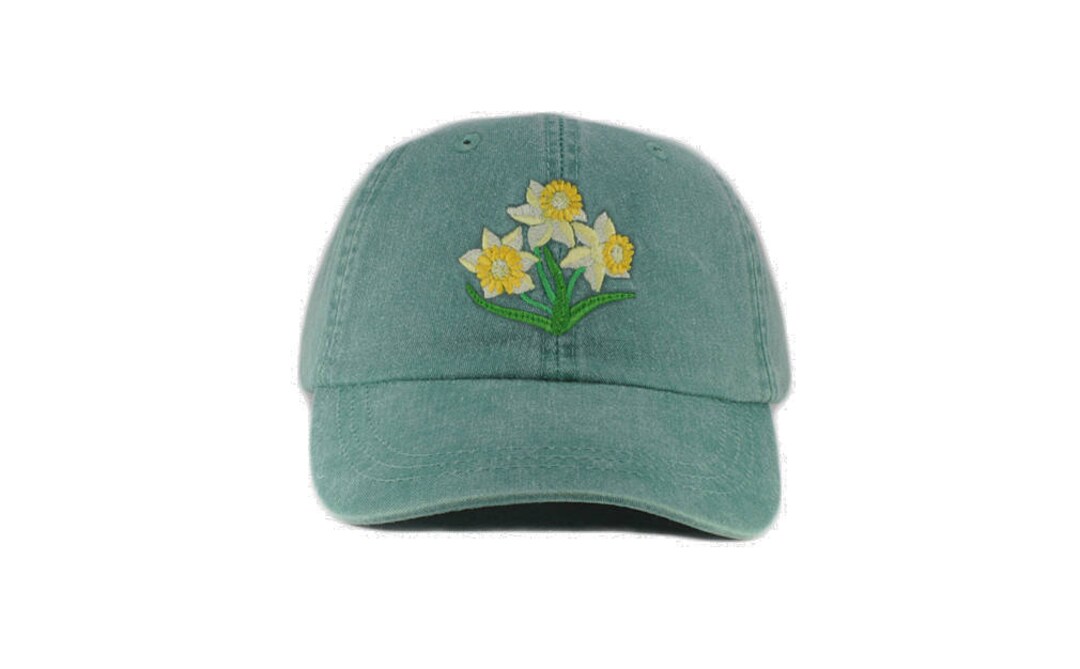 Daffodil Embroidered Hat, Low Profile Unstructured Dad Hat, Baseball ...