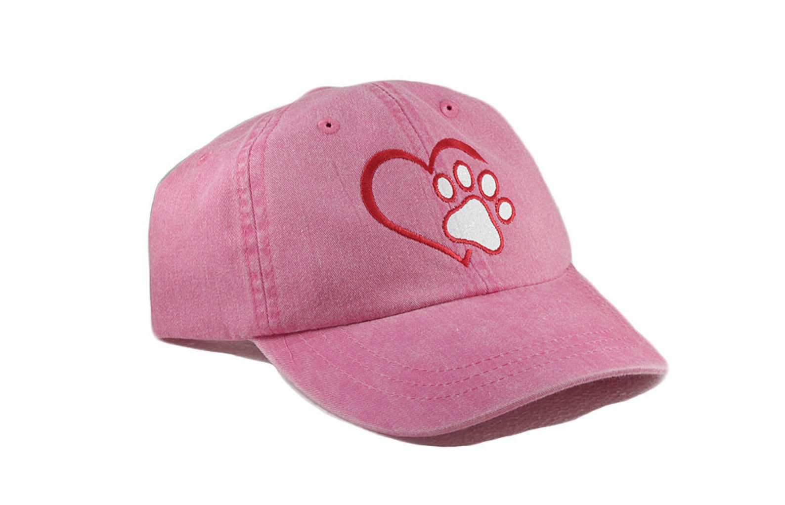 Paw Print Heart Embroidered Hat Baseball Cap Pet Lover Gift - Etsy