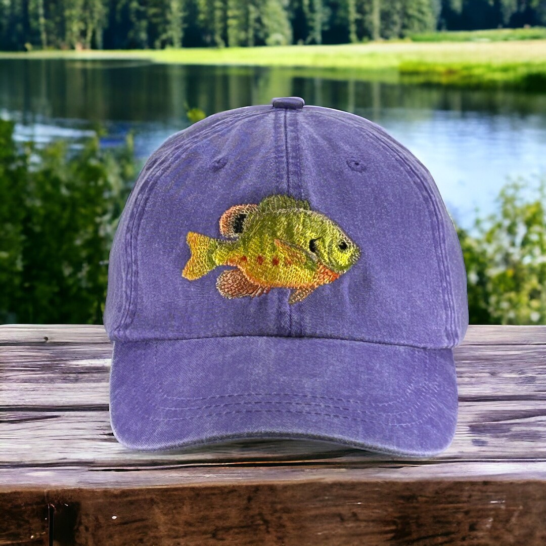 Blue Gill Embroidered Hat, Baseball Cap, Bluegill Fish, Fishing ...