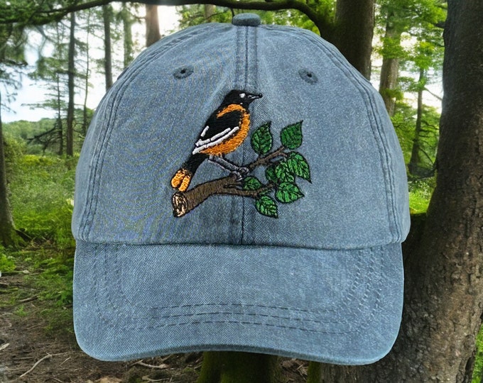 Baltimore Oriole Embroidered Hat, Baseball Cap, Dad Hat, Mom Cap, Bird ...