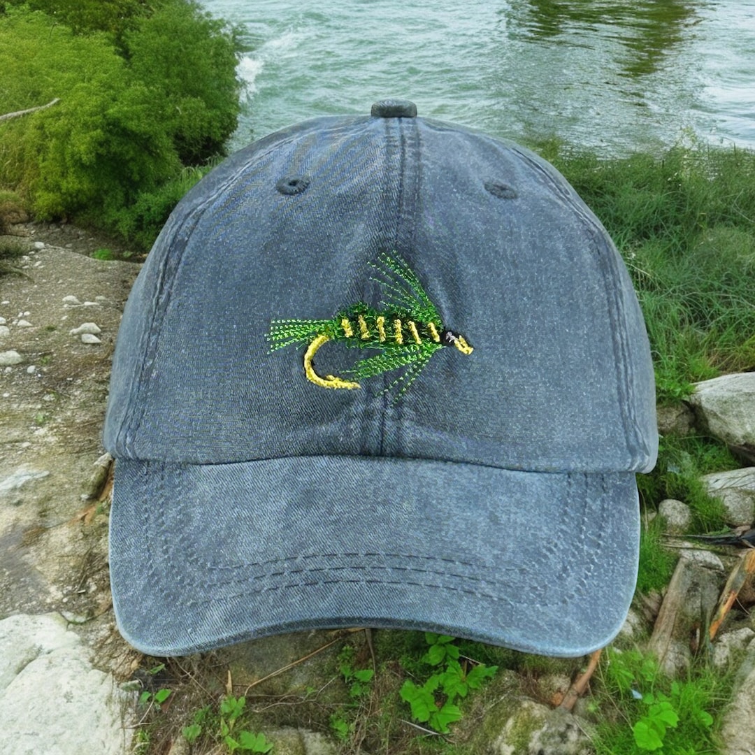Fly Fishing Embroidered Dad Hat, Ida Mae Fly Lure Baseball Cap, Bass ...
