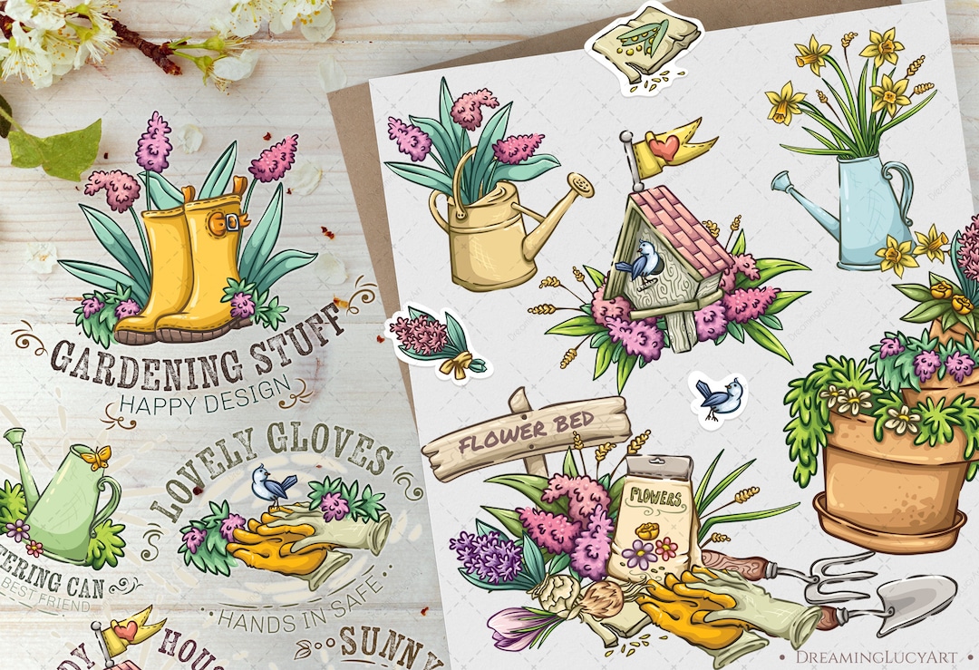 Gardening Tools Clipart, Farm Clipart, Spring Cleaning, Agriculture ...