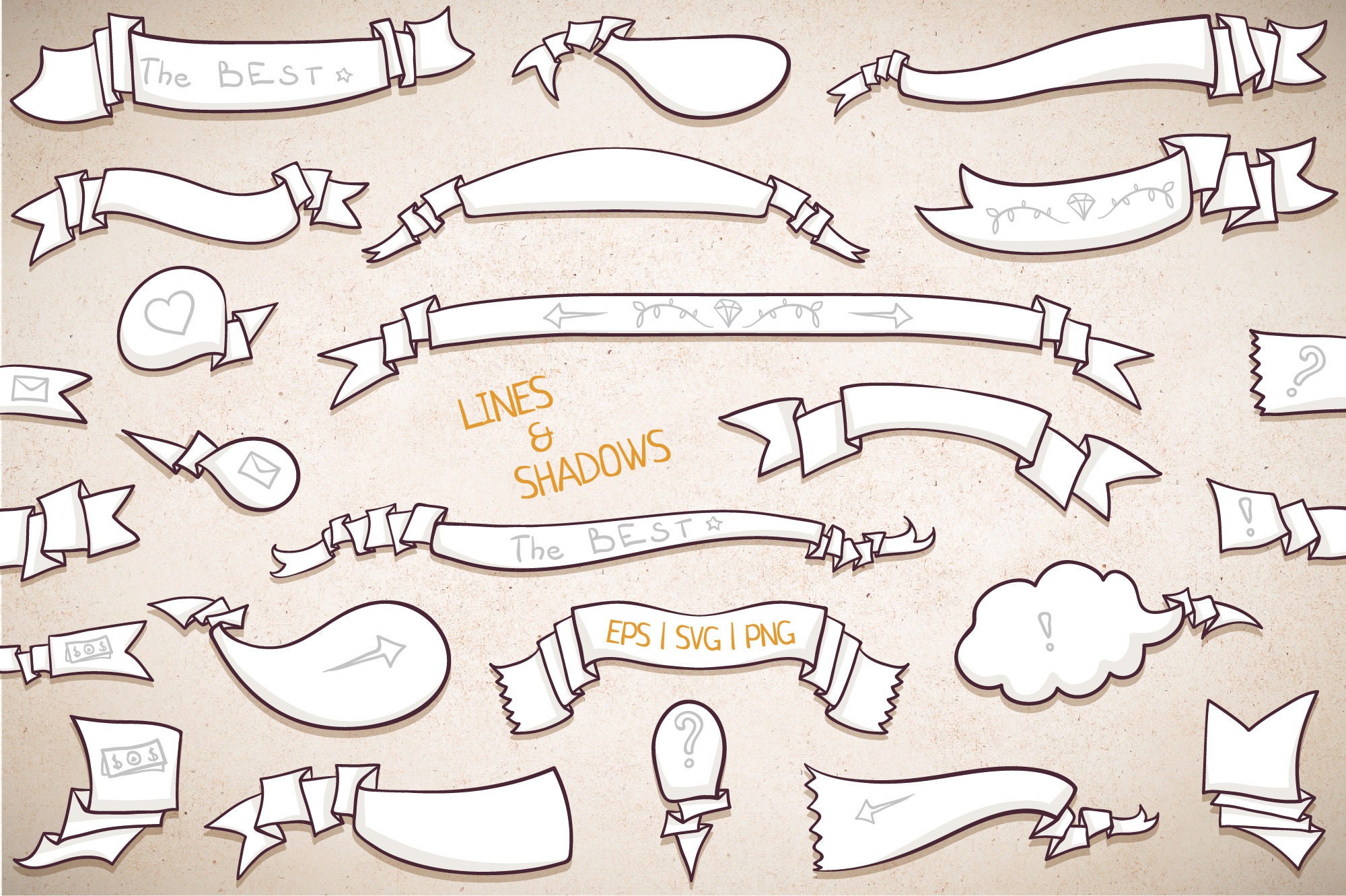 Ribbon Clipart Banner Svg Planner Sticker Invitation - Etsy