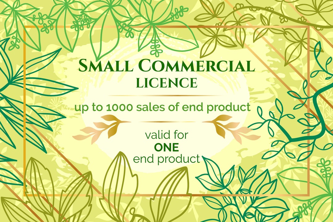 Small Commercial License for One Clipart Set or Pattern Set up to 1000 ...