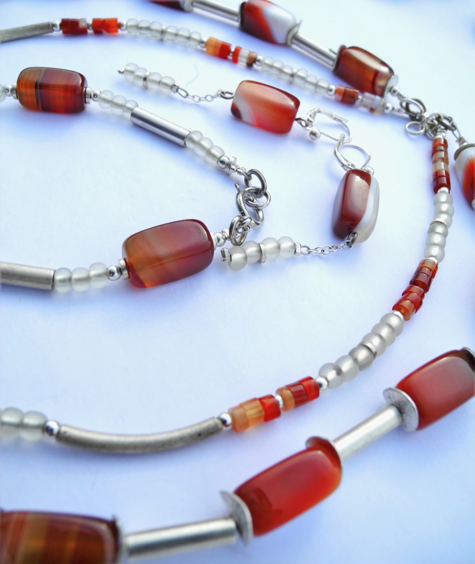 Petrified Fire Carnelian Necklace Carnelian Collier - Etsy