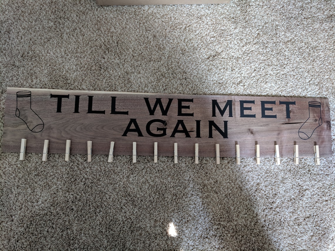 Till We Meet Again Wood Missing Socks Organization Lost and Found Socks ...