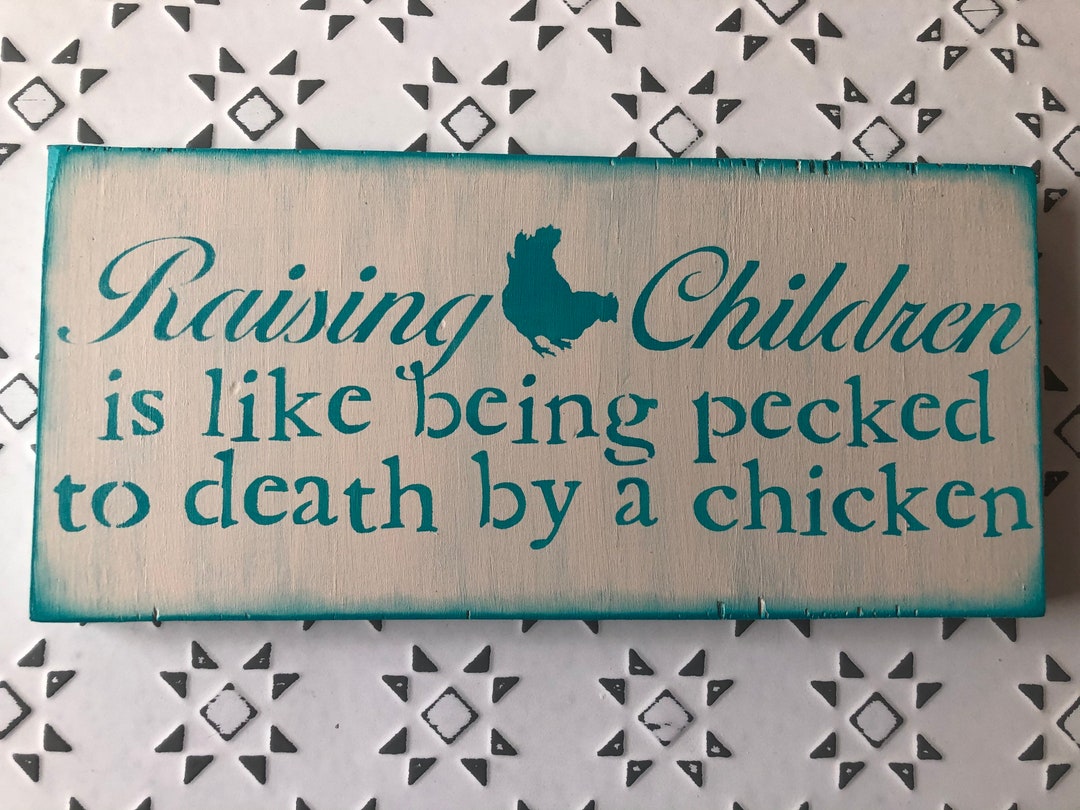 Antiqued Hand Painted Wooden Sign Chicken Children - Etsy