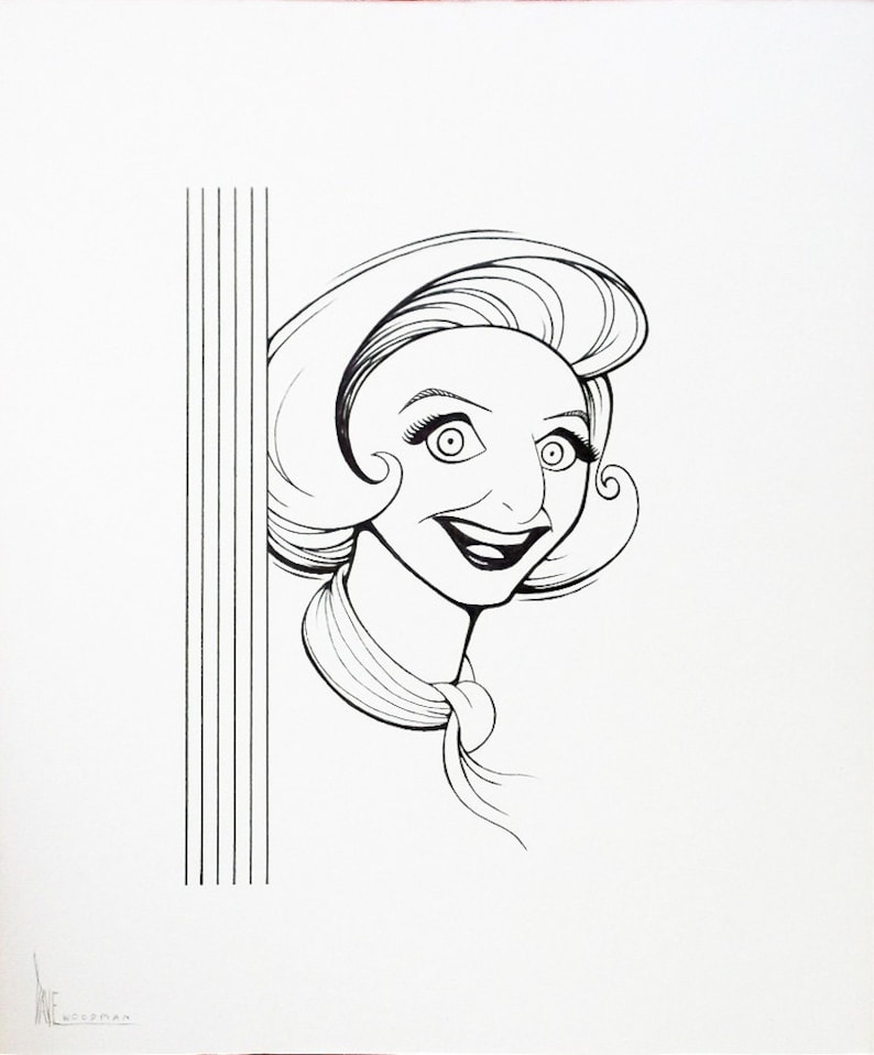 Mary Jane Croft Original Ink Drawing by Disney Artist Dave Woodman - Etsy