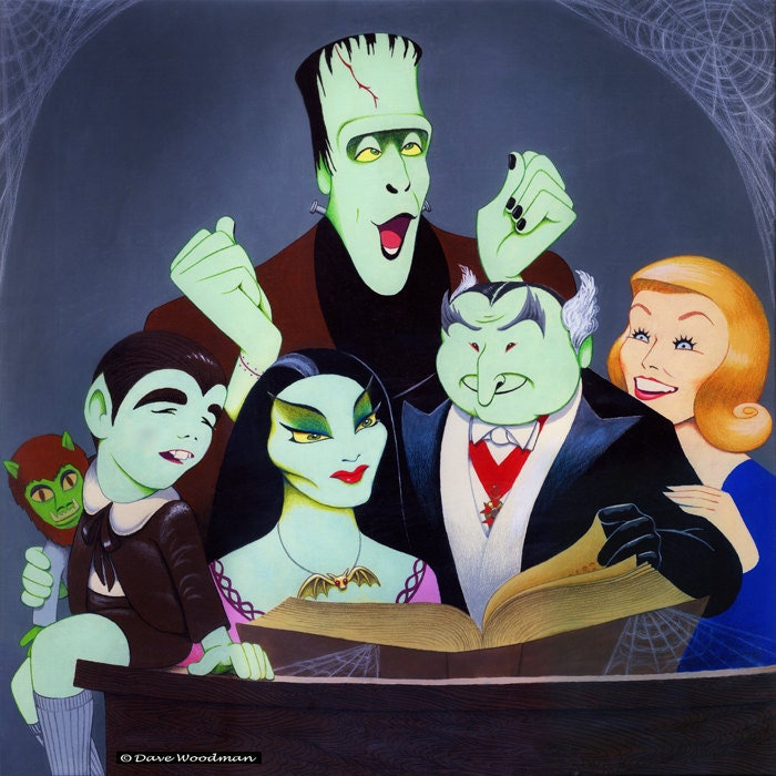 Dave Woodman's THE MUNSTERS Parody Caricature Limited Edition Signed ...