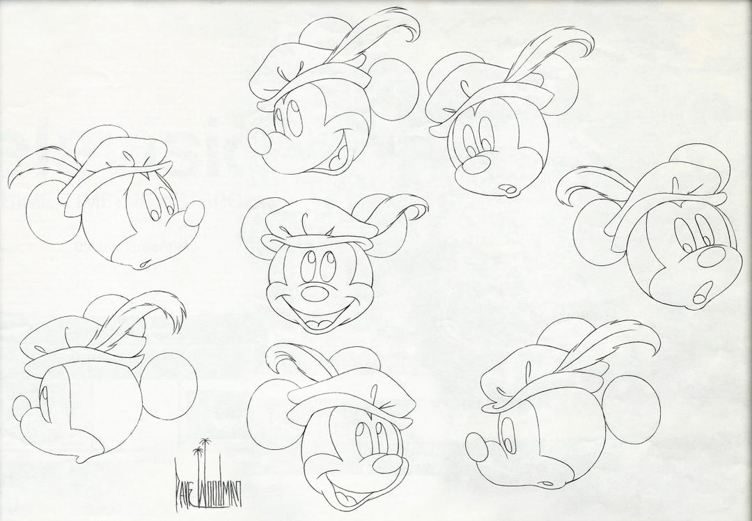 Mickey Mouse Original Practice Drawings - Etsy