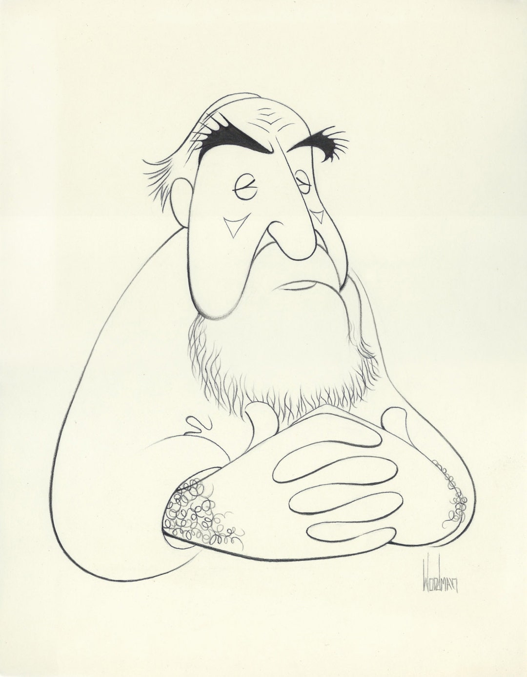 Al Hirschfeld Original Prismicolor Drawing by Disney Artist Dave ...
