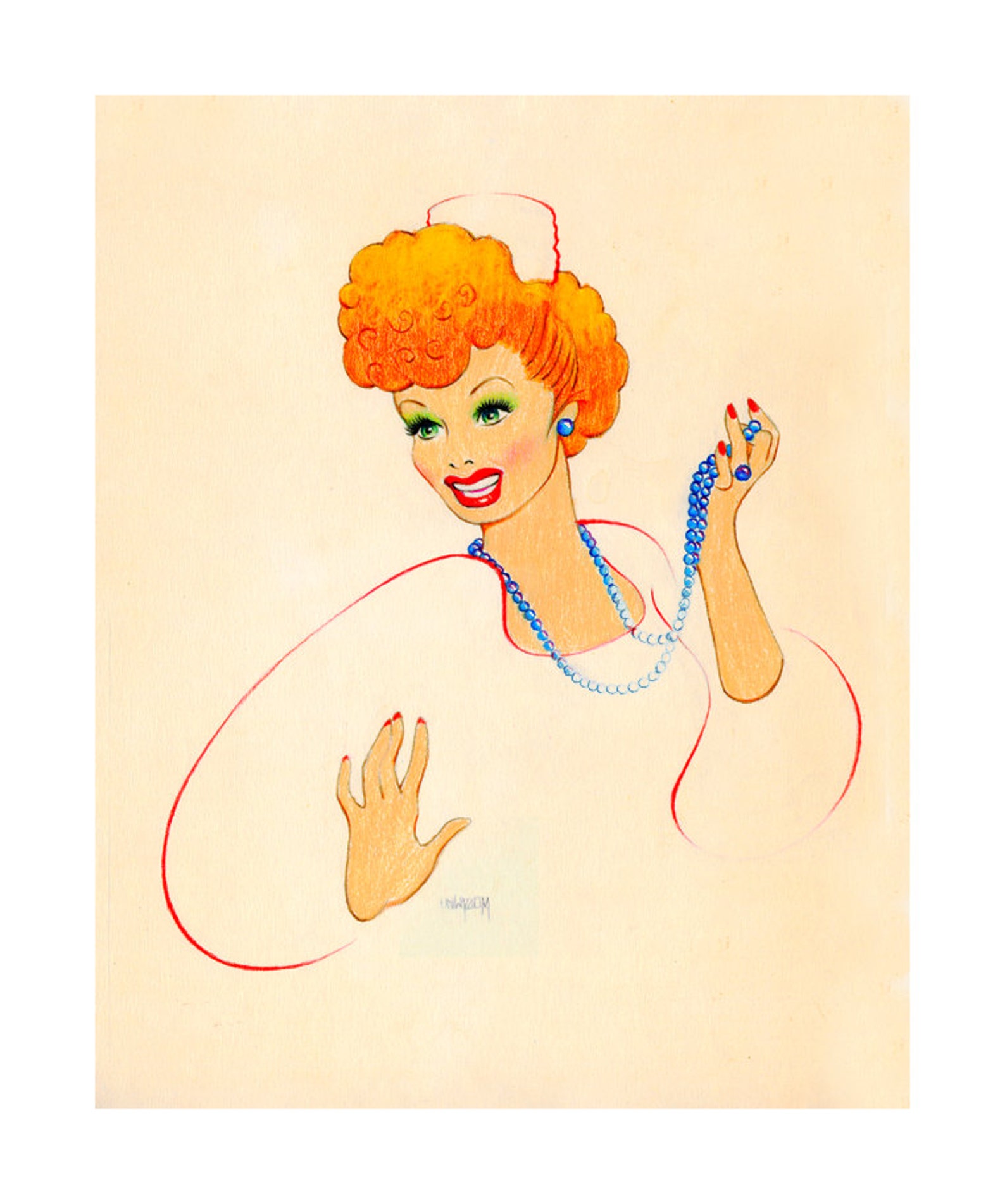 Lucille Ball Original Colored Pencil Drawing by Disney Artist - Etsy