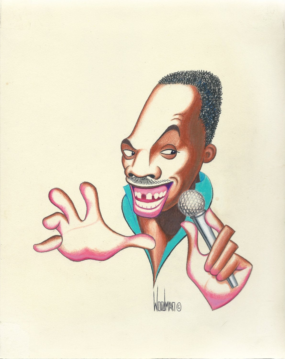 Eddie Murphy Original Prismicolor Drawing by Disney Artist Dave Woodman ...