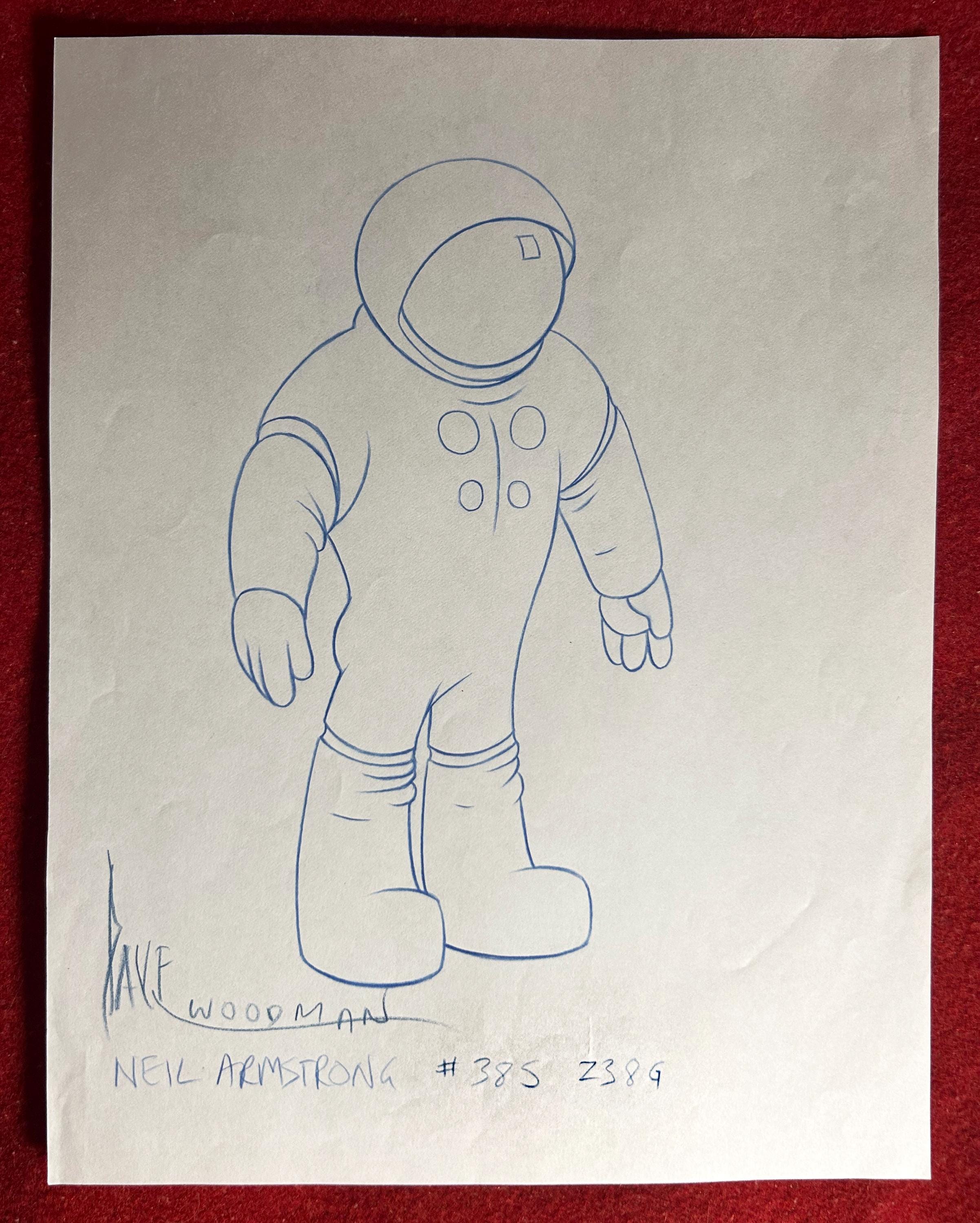 Neil Armstrong Original Drawing for HISTERIA! - Etsy