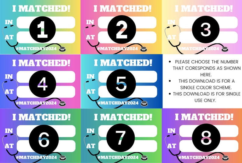 Digital Download Match Day 2024 Residency Match Doctors Match Day ...